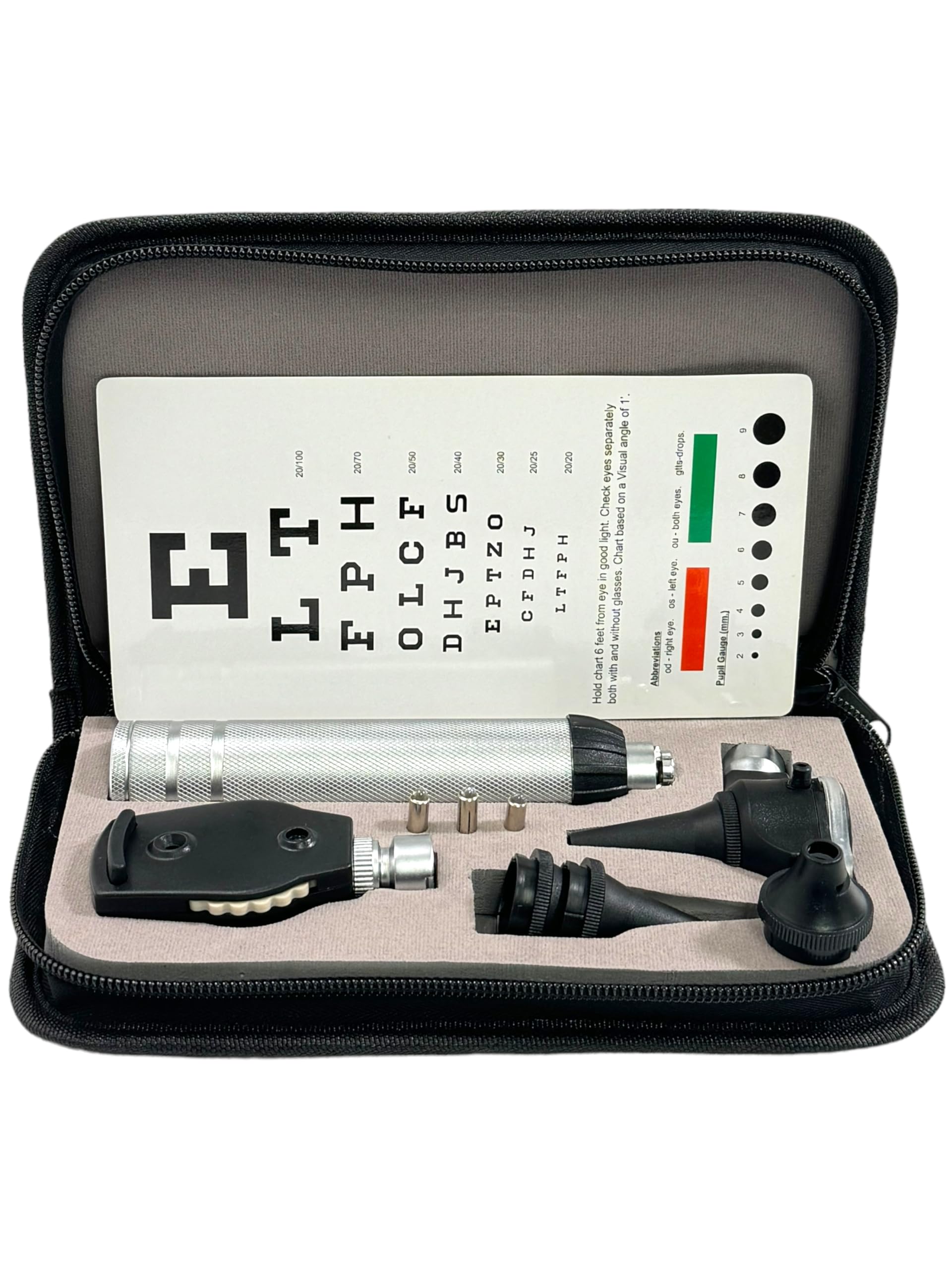 Cynamed Otoscope Set-3.2V Bright White LED Otoscope Set with Accessories - The Perfect Tool for Nurses (Zipper Leather Case)