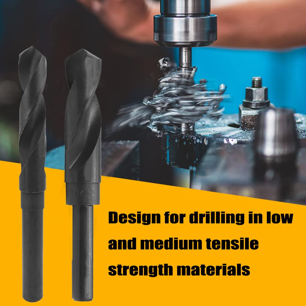 Utoolmart 27.5mm Reduced Shank Drill Bit HSS 6542 Black Oxide with 1/2 Inch Straight Shank 1pcs