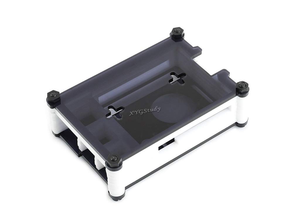 XYGStudy Black/White Acrylic Fully Protection Cover Case for Raspberry Pi 4 Model B, with Cooling Fan (PI4-CASE-B)