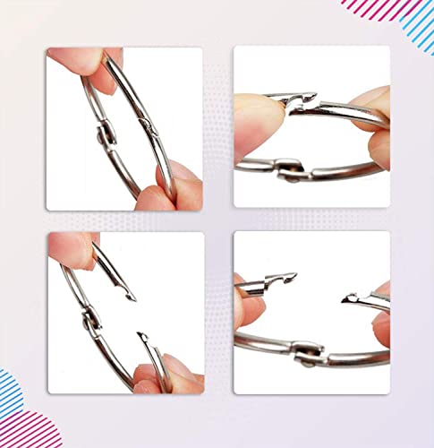 LIVINO 100 pcs Binder Rings, 1 Inch Nickel Plated Metal Book Rings, Loose Leaf Binder Rings for School, Home, Office and Key Rings Or Key Chain for Documents and Flash Card Binder