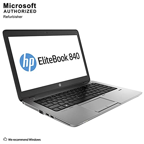 HP EliteBook 840 G2 Business Notebook with 14 Inch HD Display, Intel Core i7 CPU, 8GB RAM, 256GB SSD, Windows 10 (Renewed)