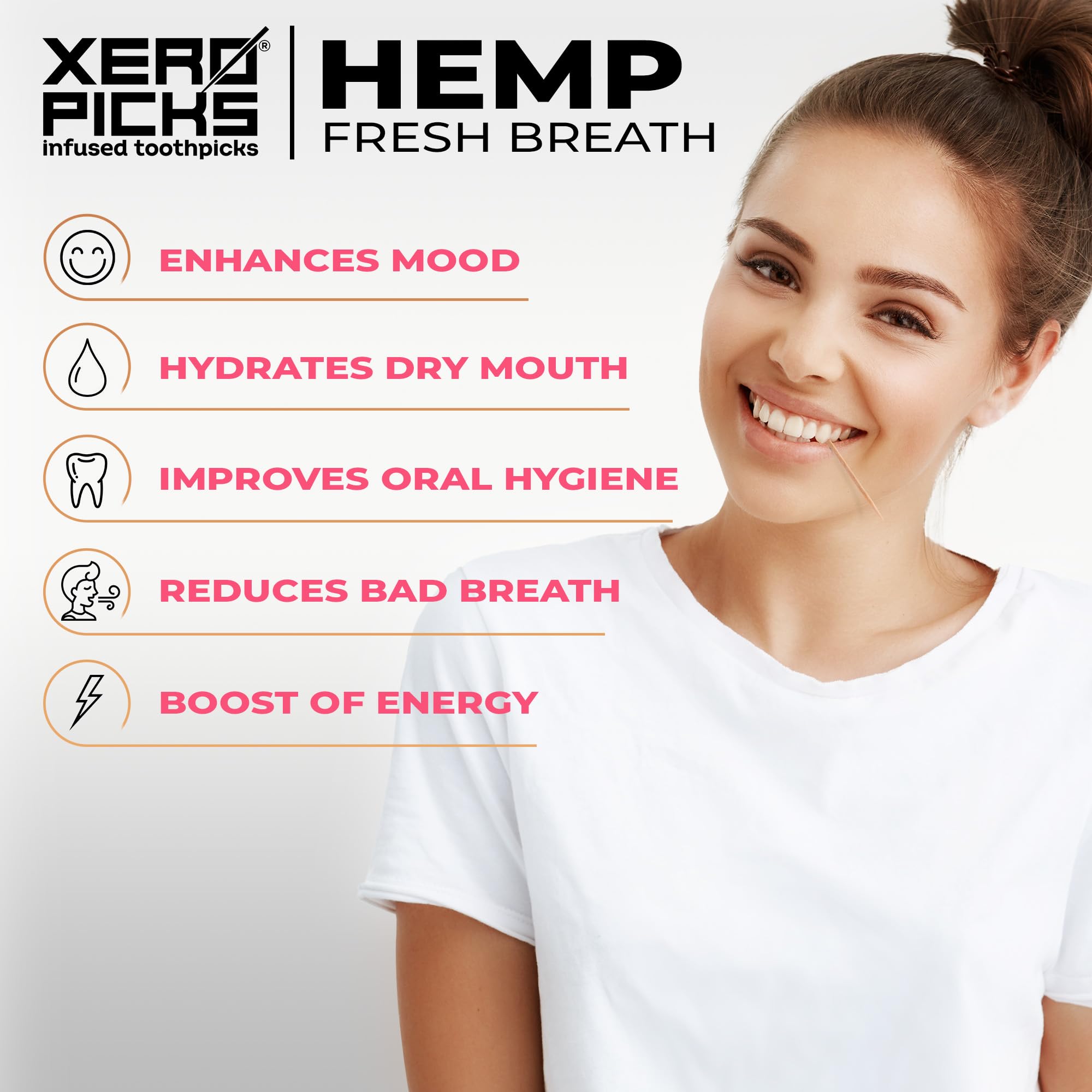 Xero Picks Infused Toothpicks with Hemp Extract (30 Picks) (Cinnamint) - 3 Pack