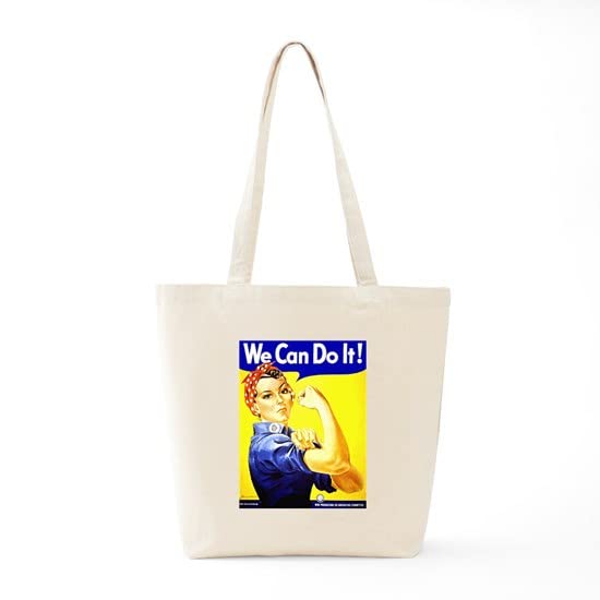 CafePress Rosie The Riveter Tote Bag Natural Canvas Tote Bag, Reusable Shopping Bag