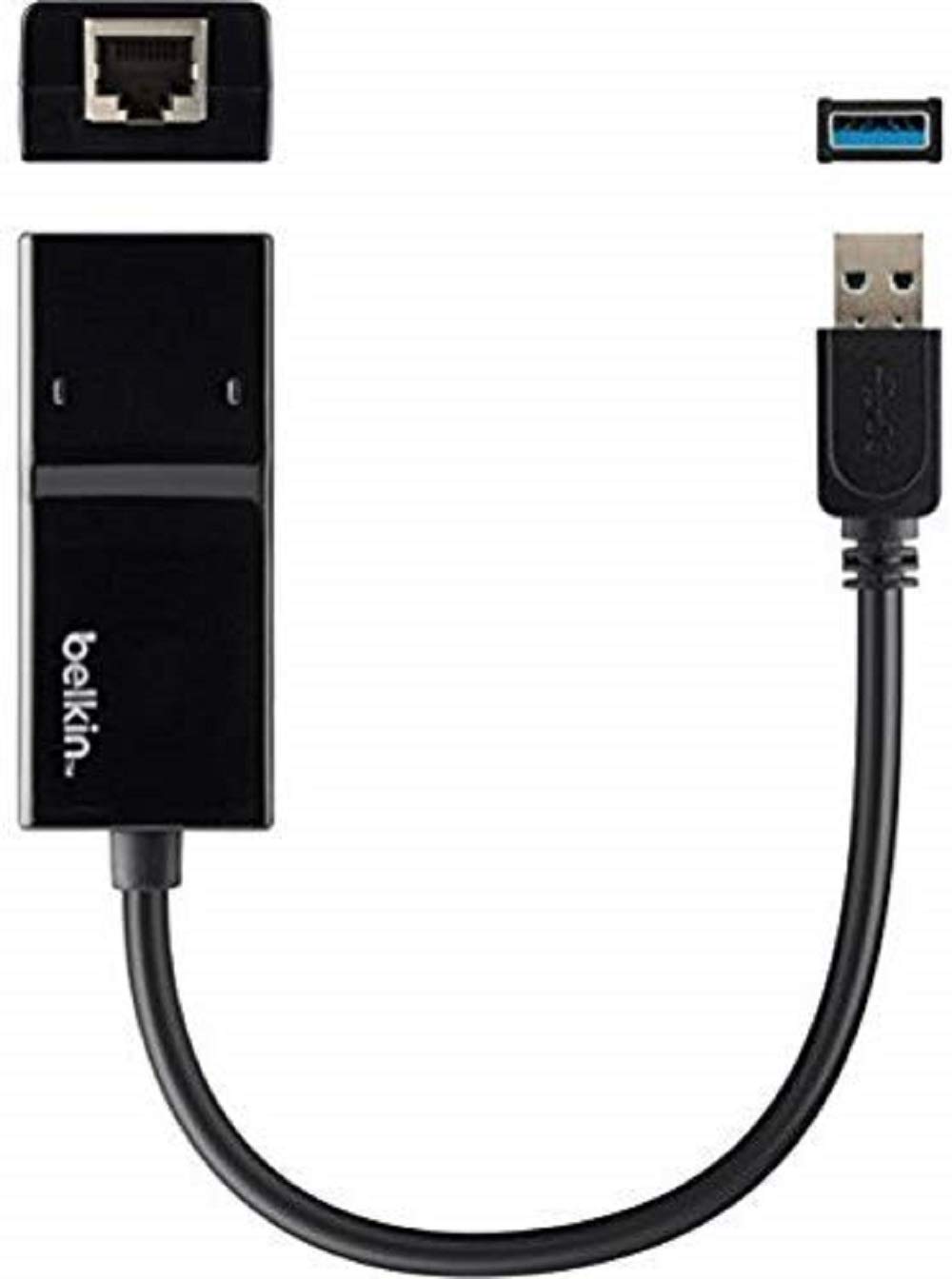 Belkin USB 3.0 To Gigabit Ethernet Adapter - USB 3.0 to Ethernet Cable Compatible With USB 3.0 Ports Devices - 1 Gbps Gigabit Ethernet - Supports 10/100/1000Mbps On USB 3.0 Ports
