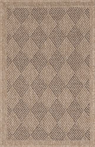 Adiva Rugs Jute Sisal Area Rug in Natural Look for Indoor Outdoor Use, Comfortable, Strong, Durable, Patio, Porch, Hallway (Mocca, 2β X 3β)