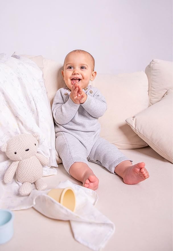Stellou & friends Knit Romper - 2T Blue Toddler Romper, Baby Romper, Baby Boy Rompers