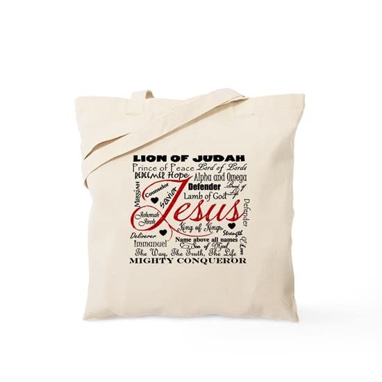 CafePress The Name Of Jesus Tote Bag Natural Canvas Tote Bag, Reusable Shopping Bag