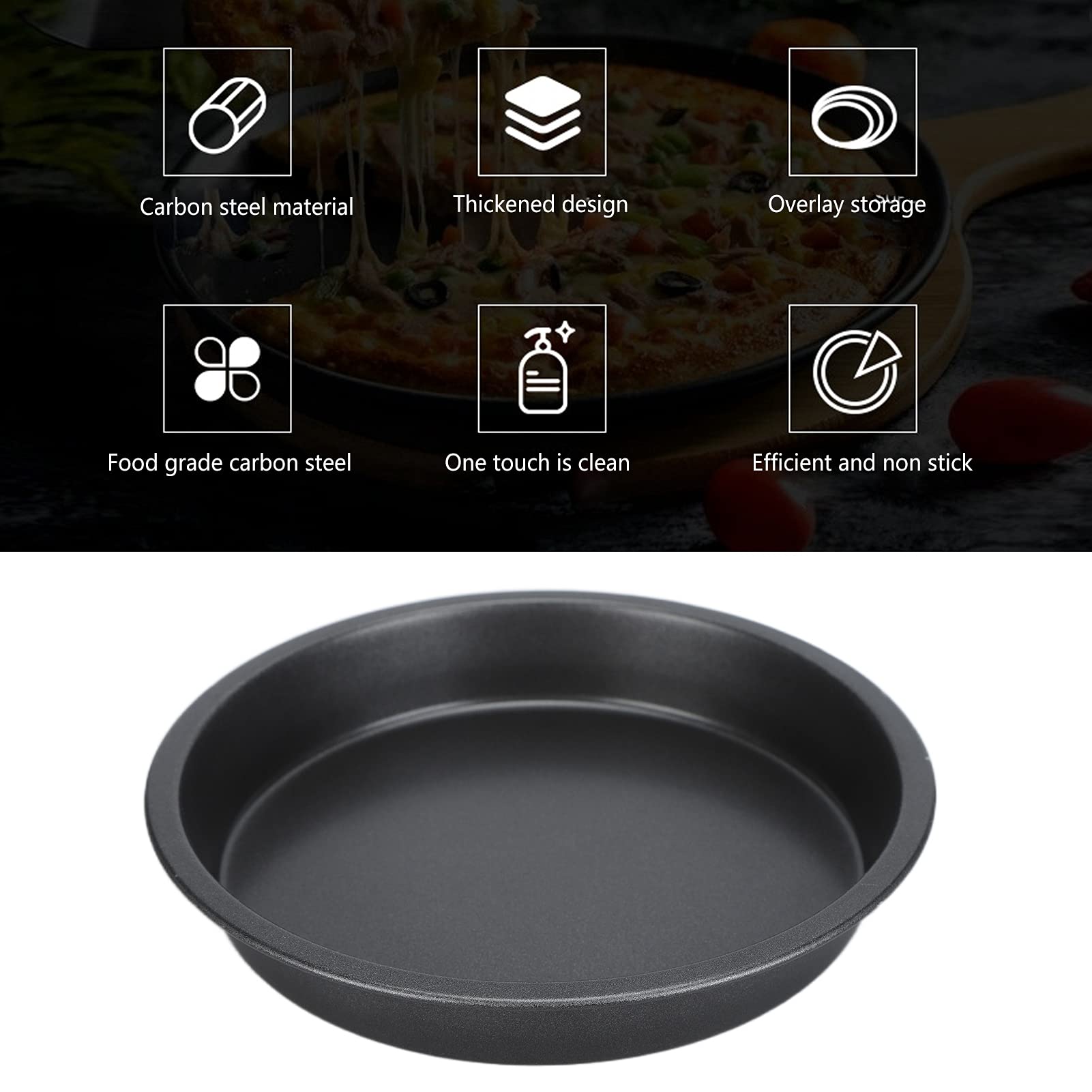 2Pcs Baking Tray for Pizza, NonStick Aluminum Pizza Dish 6/9/10/12in Deep Pizza Baking Tray, for Pizza Making, Oven Baking Tray(6 inches)