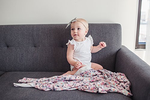 Copper Pearl Large Premium Knit Baby Swaddle Receiving Blanket Floral Morgan