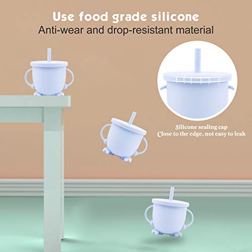 Linowos 2-in-1 Snack Cup & Spill-Proof Cup, Snack Cup | Silicone Toddler Spill Proof Sippy Cup 150ml with Level Indicator - Perfect for Toddlers & Babies Training