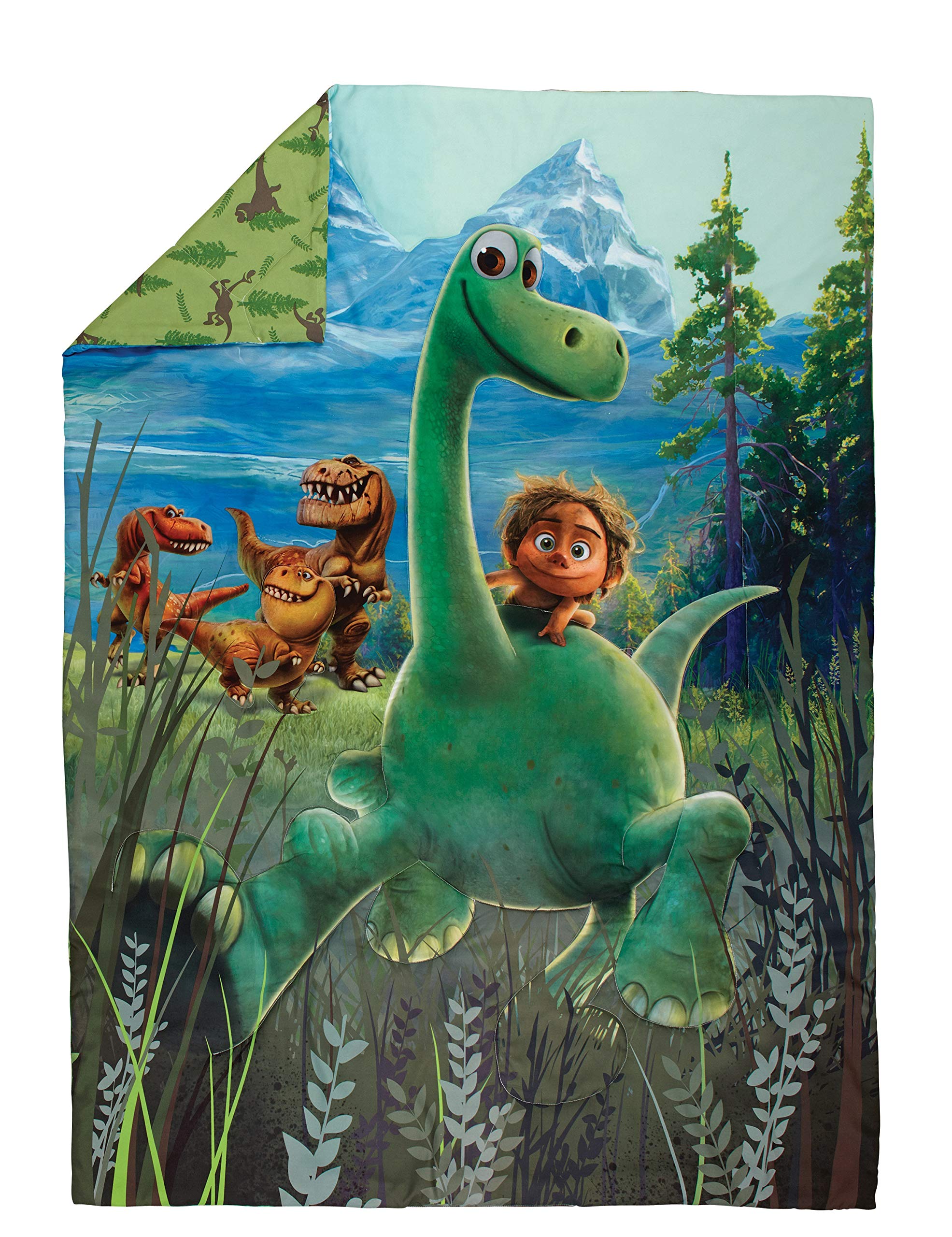 Disney Good Dino Arlo & Friends 4 Piece Toddler Bed Set, Blue, Green, Tan
