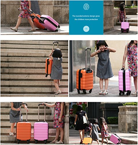 Coolife Luggage 4 Piece Set Suitcase Spinner Hardshell Lightweight TSA Lock (family set-blue1)