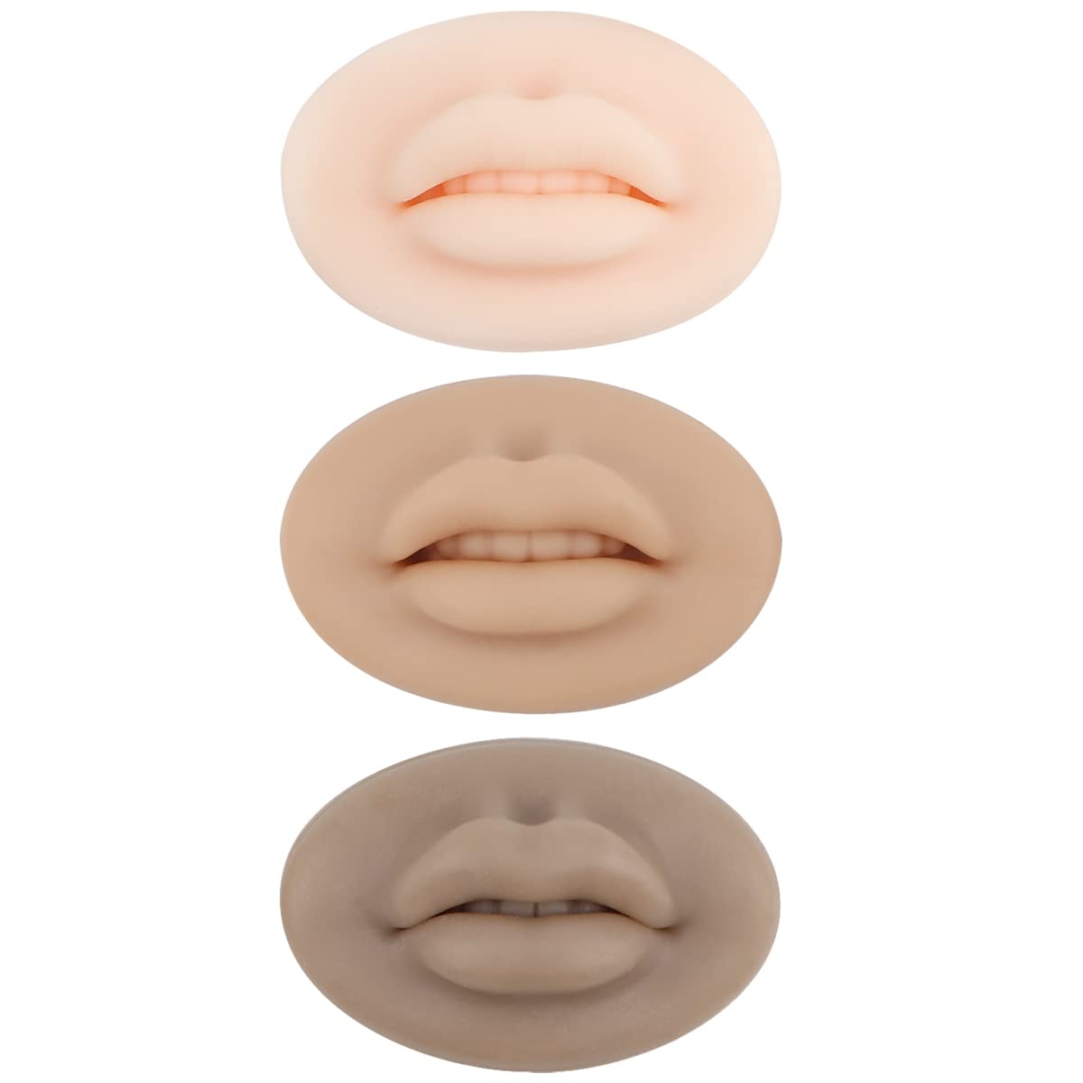 3pcs Tattoo Practice Lips, 3D Practice Silicone Lips Fake Skin Makeup Tattoo Practice Lips for Tattooing Artists and Beginners