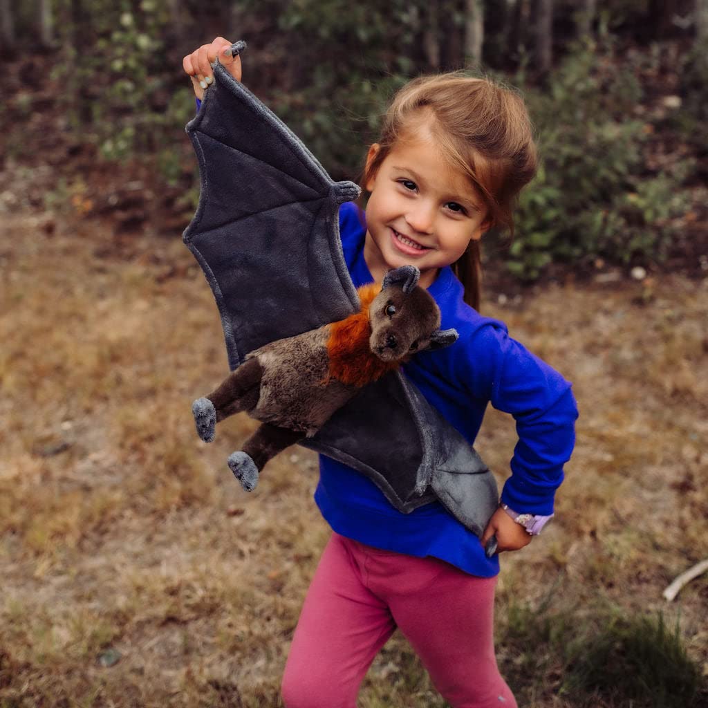 Wildlife Tree 11 Inch Bat Plush - Lifelike Stuffed Animal from The Kingdom Collection, Educational Toy for Nighttime Wildlife Enthusiasts