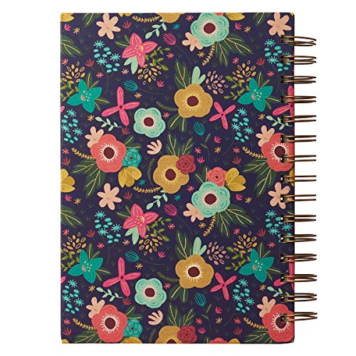 Christian Art Gifts Journal w/Scripture Grace Upon Grace John 1:16 Bible Verse Pink Floral Inspirational Wire Bound Spiral w/ 192 Lined Pages,