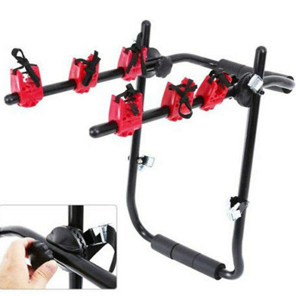 3 Bicycle Bike Rack Hitch Mount Rack Foldable Car Rear Bicycle Carrier 40kg Load Easy Storage Bicycle Rack Trunk Mount (US Stock)