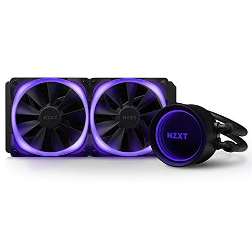 NZXT Kraken X53 RGB 240mm - RL-KRX53-R1 - AIO RGB CPU Liquid Cooler - Rotating Infinity Mirror Design - Improved Pump - Powered by CAM V4 - RGB Connector - AER RGB V2 120mm Radiator Fans (2 Included)