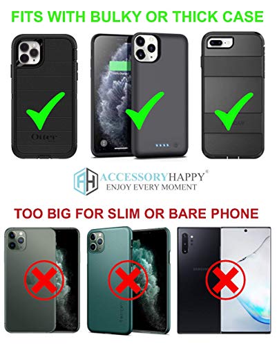 AH Military Grade Phone Holster Men Cell Phone Holsters Belt Case with Loop Cell Phone Nylon Clip Magnetic Pouch For Android Galaxy iPhone 12 Pro Max 6+ 7 Plus 8 Plus Holster Fit Commuter Case (Large)