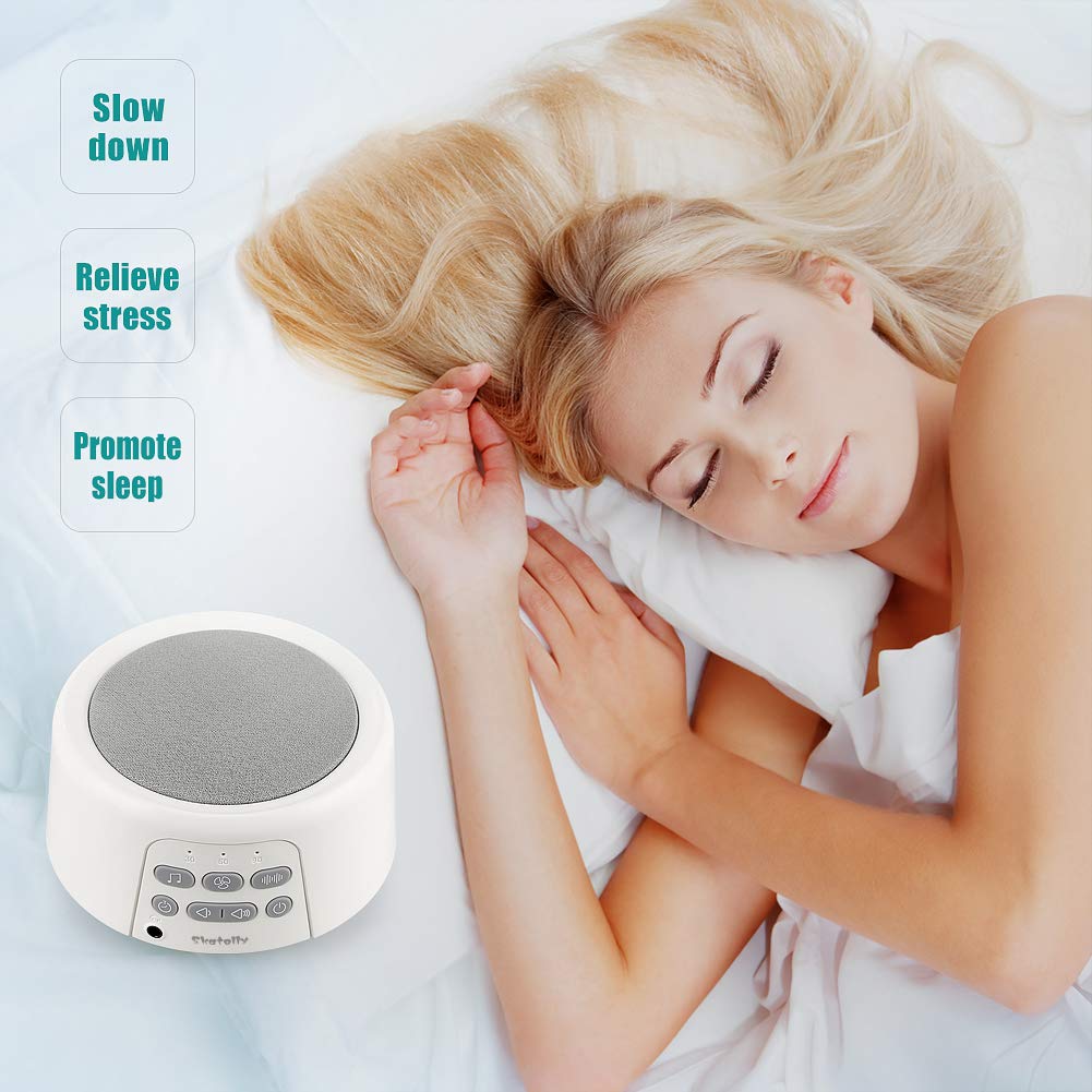 Sleep Sound Machine, White Noise Machine for Sleeping, 24 Soft White Sounds, Suitable for Kids and Adults by Skatolly