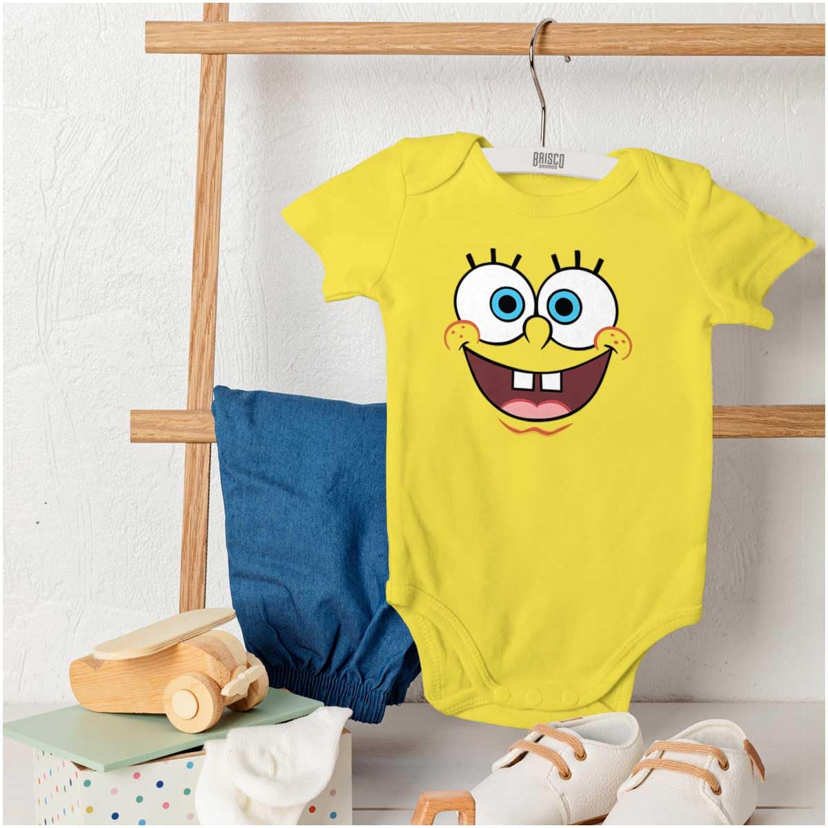 Nickelodeon SpongeBob SquarePants Baby Boys Short Sleeve Bodysuit for Infant β Yellow