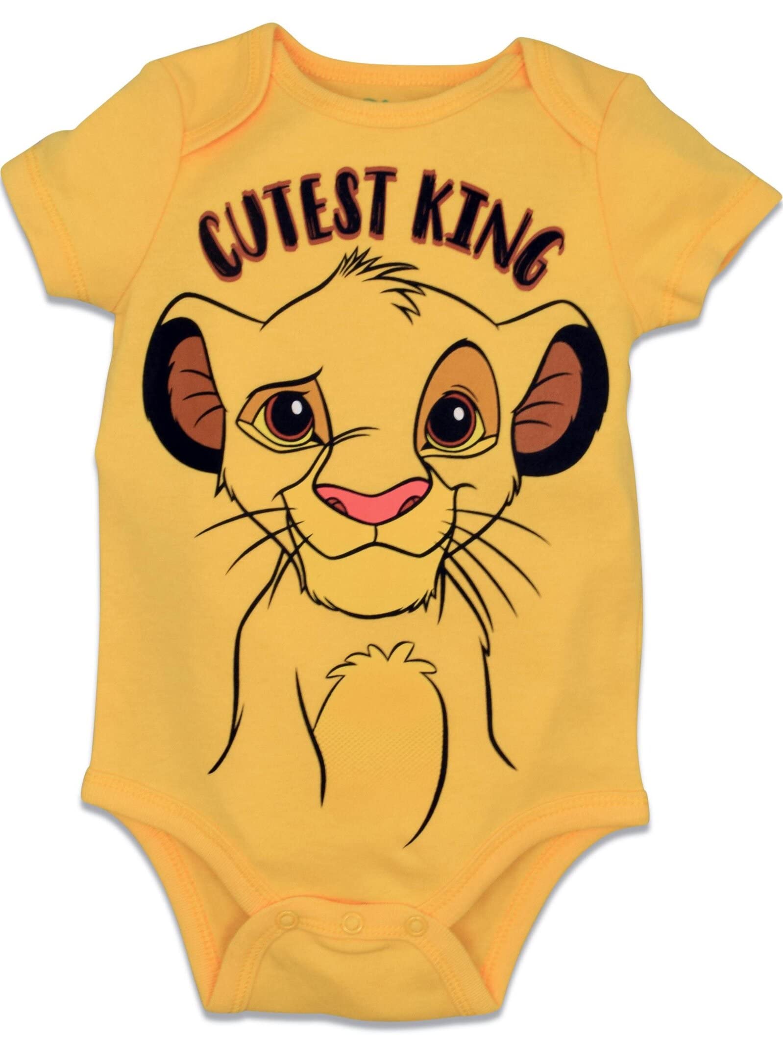 Disney Lion King Newborn Baby Boys 5 Pack Short Sleeve Bodysuits Lion King 3-6 Months