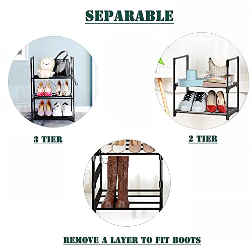 OYREL Sturdy Metal Shoe Rack Organizer,Narrow Shoe Racks for Closets, Shoe Stand,Shoe Shelf