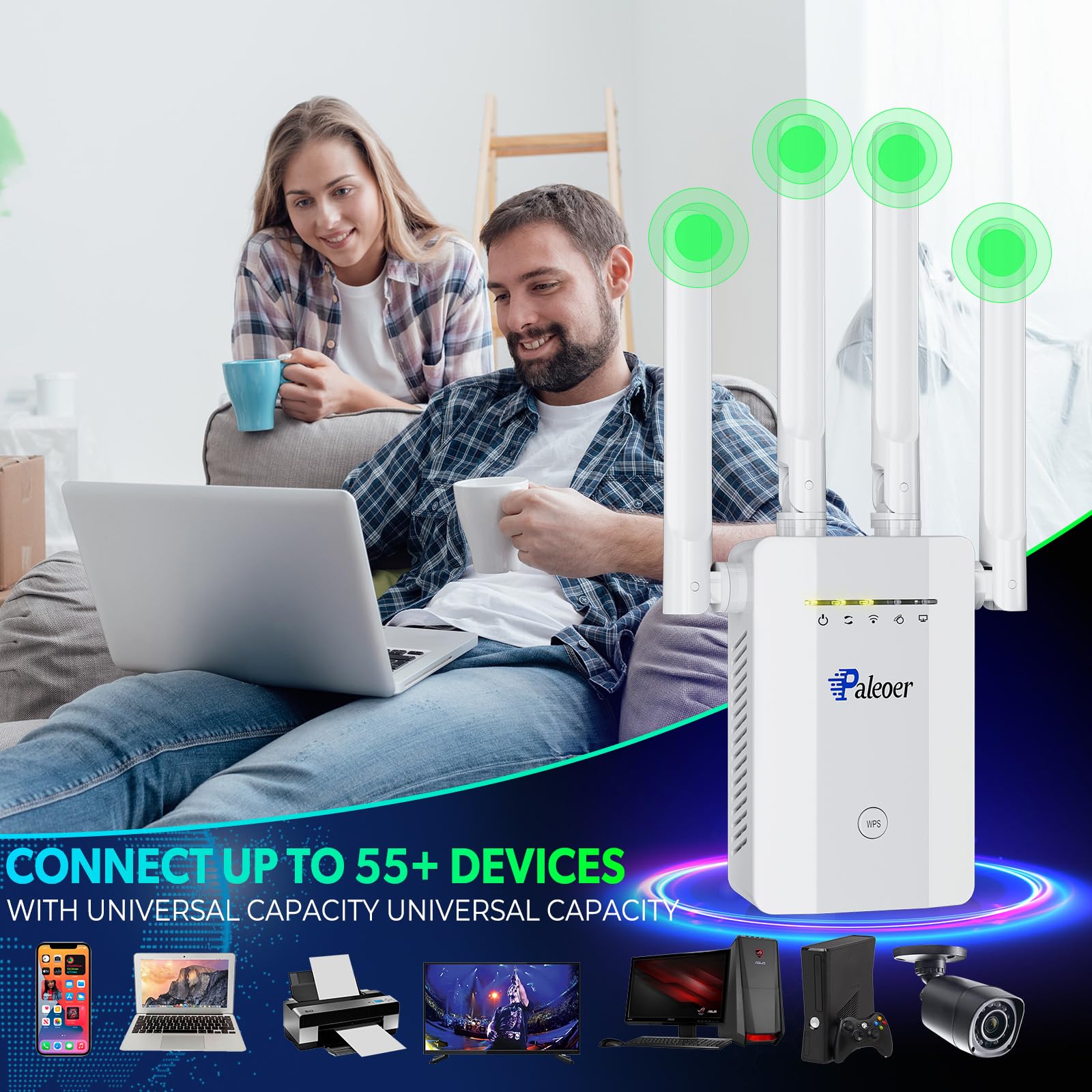 2024 Newest WiFi Extender Signal Booster The Longest Range up to 9995sq.ft, Internet Superboost