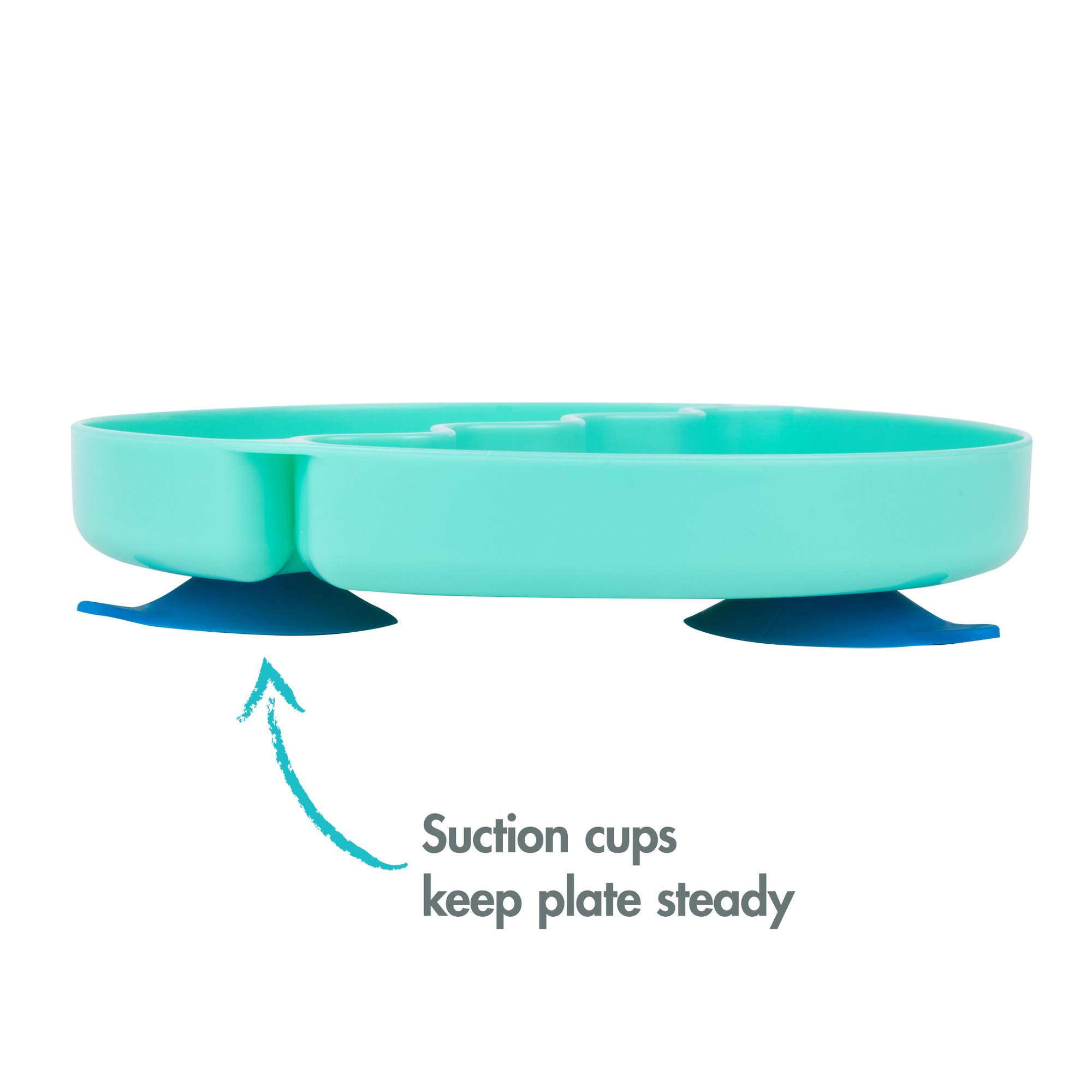 The First Years Pinkfong Baby Shark Divided Suction Plate- Dishwasher Safe Baby Plates with Suction Cups - Baby Feeding Essentials for Solid Food Baby Led Weaning