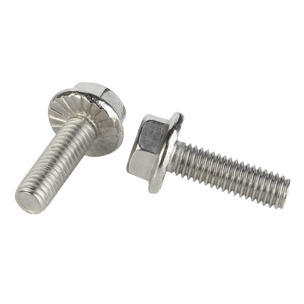 M8 x 20mm Flanged Hex Head Bolts Flange Hexagon Screws, Stainless Steel 304, DIN 6921, 20 PCS