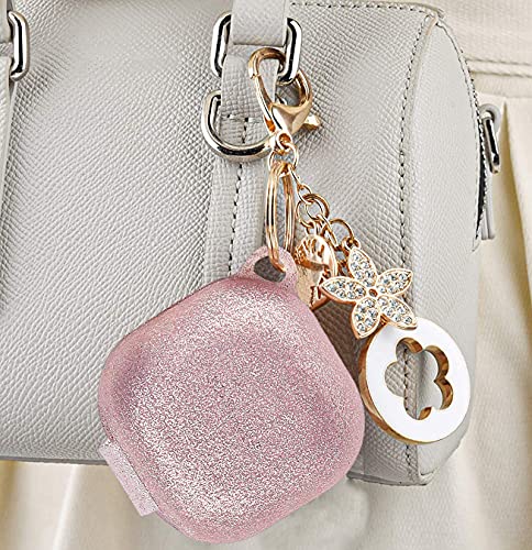 Silicone Case for Samsung Galaxy Buds Live/Buds Pro - 2021 Soft Carrying Case Protective Wireless Charging Cover Skin with Keychain for Women&Girls - (Rose Gold)