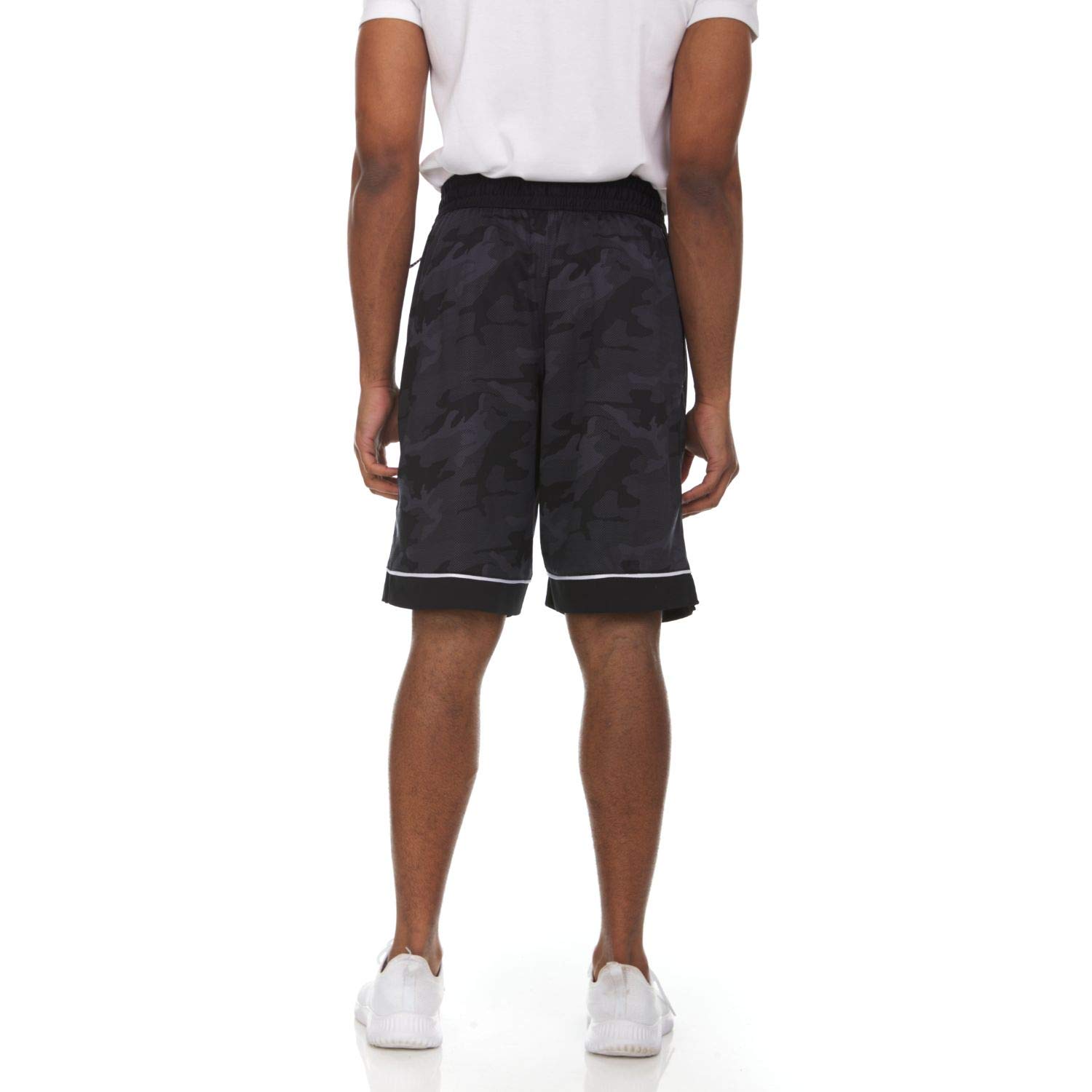 Spalding Mens Heat Performance Basketball Shorts with 10" Inseam, Black Camo, L