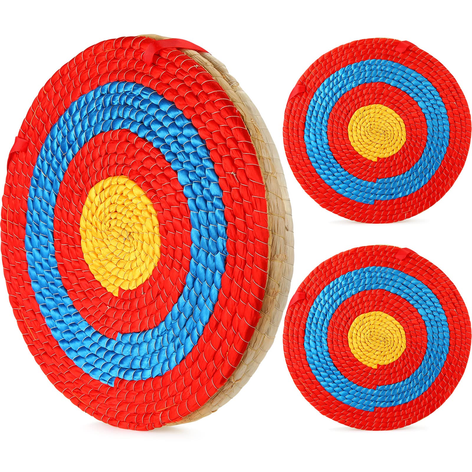 3 Pcs 3 Layers Total 9 Layers 20 Inch Archery Target for Backyard 3D Solid Straw Archery Arrow Target 2.5" Thickness Handmade Bow Arrow Target for Recurve Bow Longbow Compound Bow Hunting Shooting