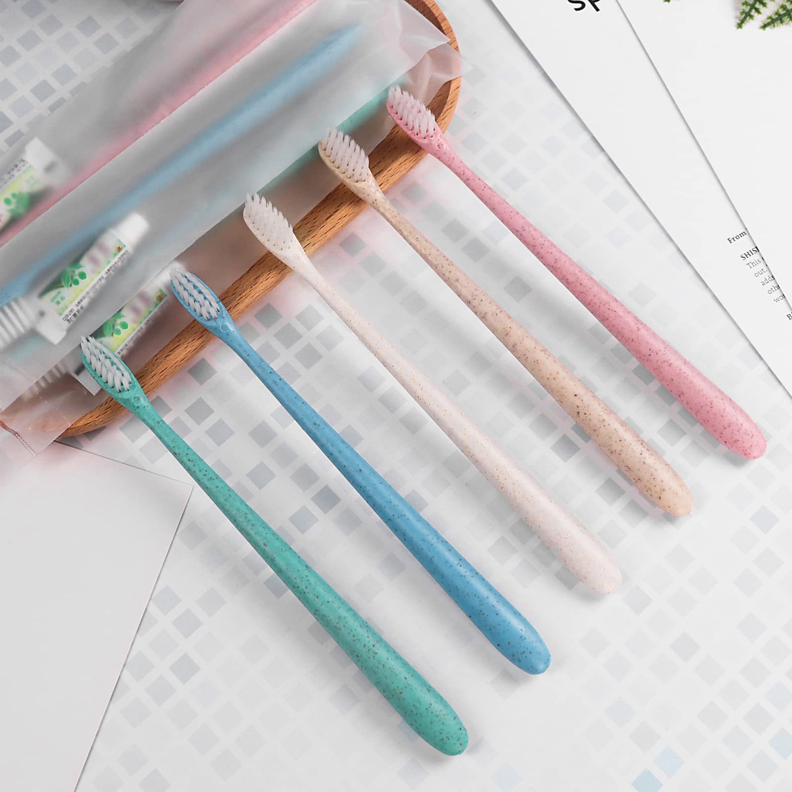 Disposable Toothbrush, Delicate Toothbrushes Bulk, Toothbrush in Bulk, Individually Packaged, Bulk Toothbrush and Toothpaste Sets Are Suitable for Use at Hotel, Home, Travel, Camping(30 Pieces)