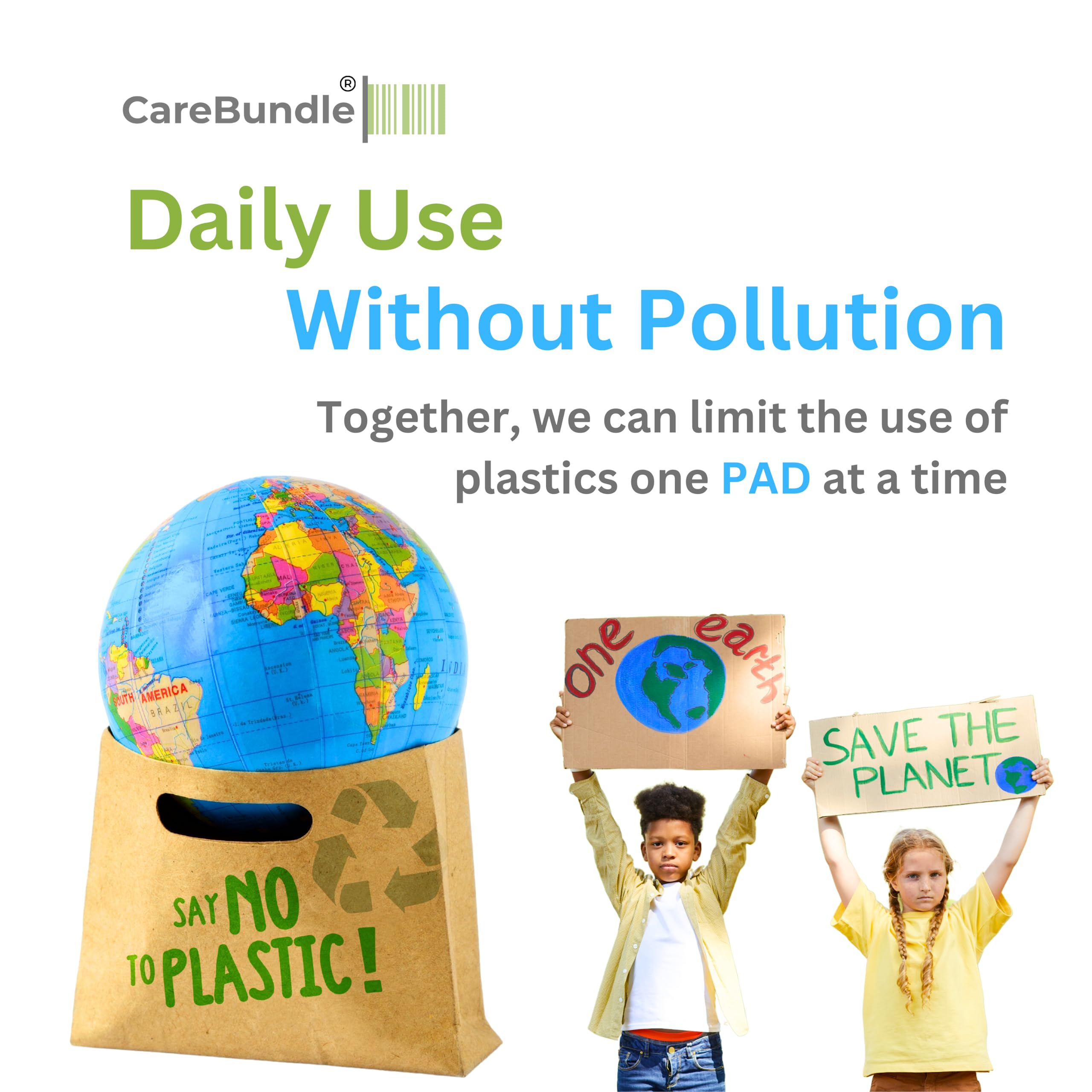 CareBundle® Plastic Free Disposable Diaper Baby Changing Pad Liner - Ultra Soft Bamboo, Plant-Based, Perfect For Diaper Bags and All Surfaces 18"x24" (Pack of 40)