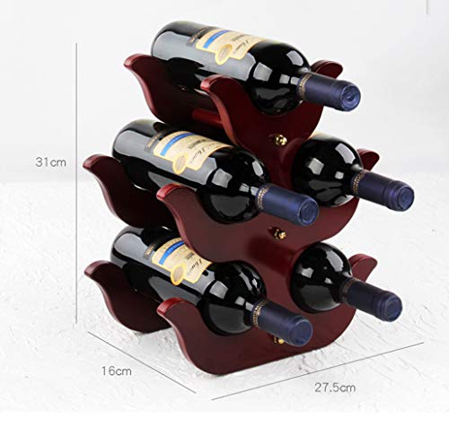 Cherish Wood Wine Rack, Freestanding Countertop Wine Bottle Holder, Wine Display Storage Shelf (5 Bottle)