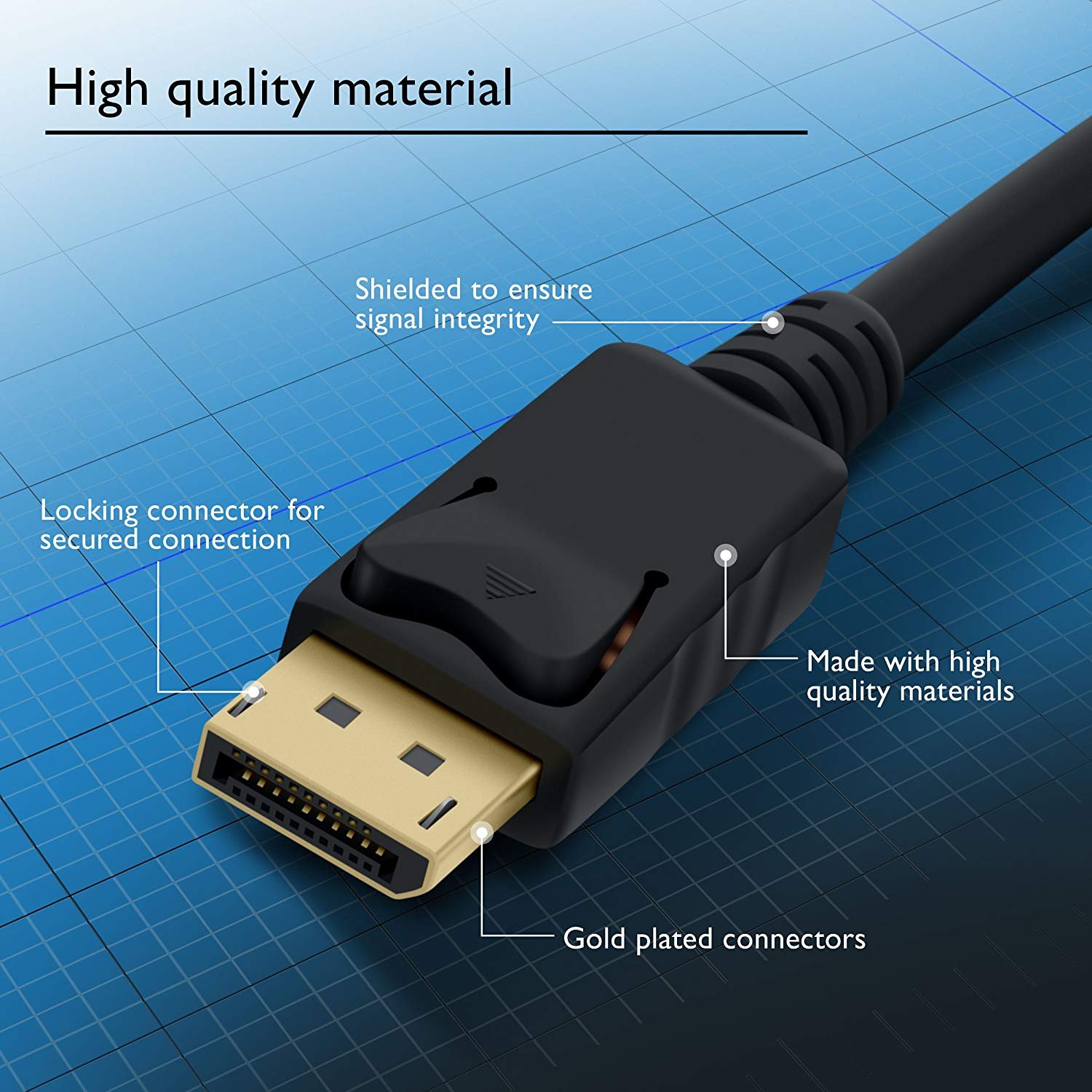 OMNIHIL 10 Feet Long DisplayPort Cable Compatible with Dell Optiplex 990 SFF Desktop/HP Elite 8300 SFF Desktop/DELL OPTIPLEX 7010 Desktop