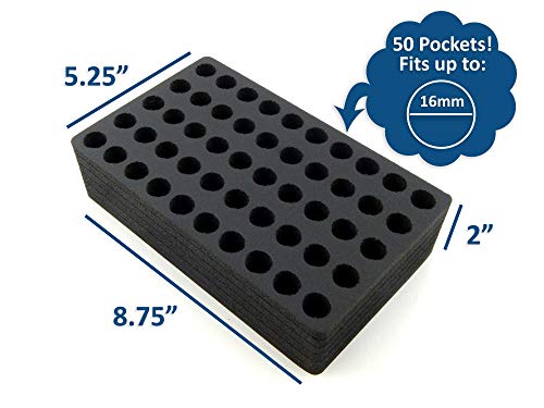Polar Whale 5 Test Tube Racks Black Foam Storage Rack Organizer Stand Transport Holds 50 Tubes Each Fits up to 16mm Diameter Tubes