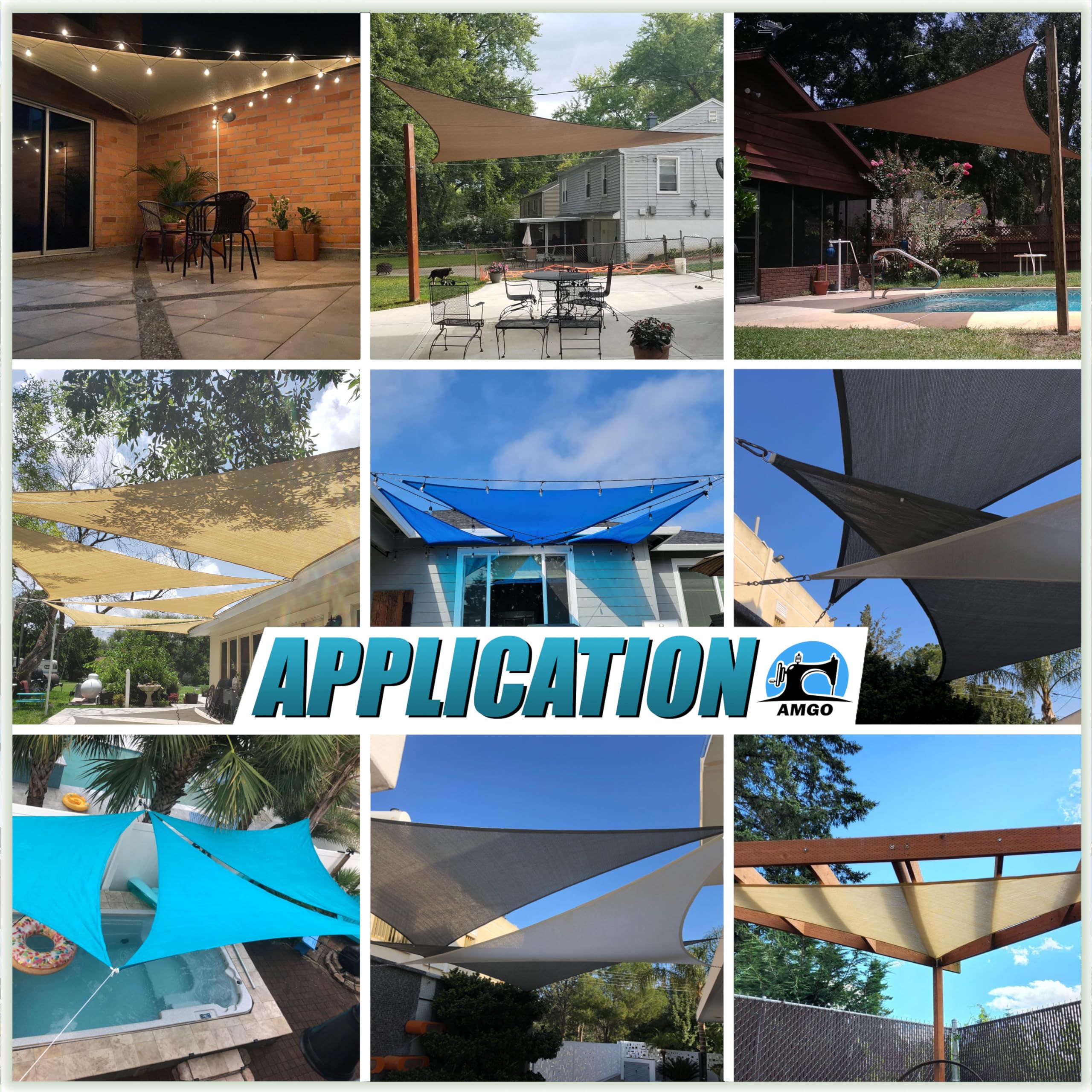 Amgo 12' x 12' x 12' Grey Triangle Sun Shade Sail Outdoor Canopy Awning UPF50+ AGTAPT12, 95% UV Blockage, Water & Air Permeable, Commercial Standard Heavy Duty (We Make Custom Size)