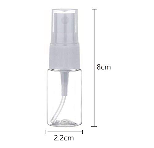 LASSUM 10 Pack 10ml/0.35oz Fine Mist Spray Bottle Clear Plastic Mini Spray Bottle for Essential Oils Makeup and Perfume