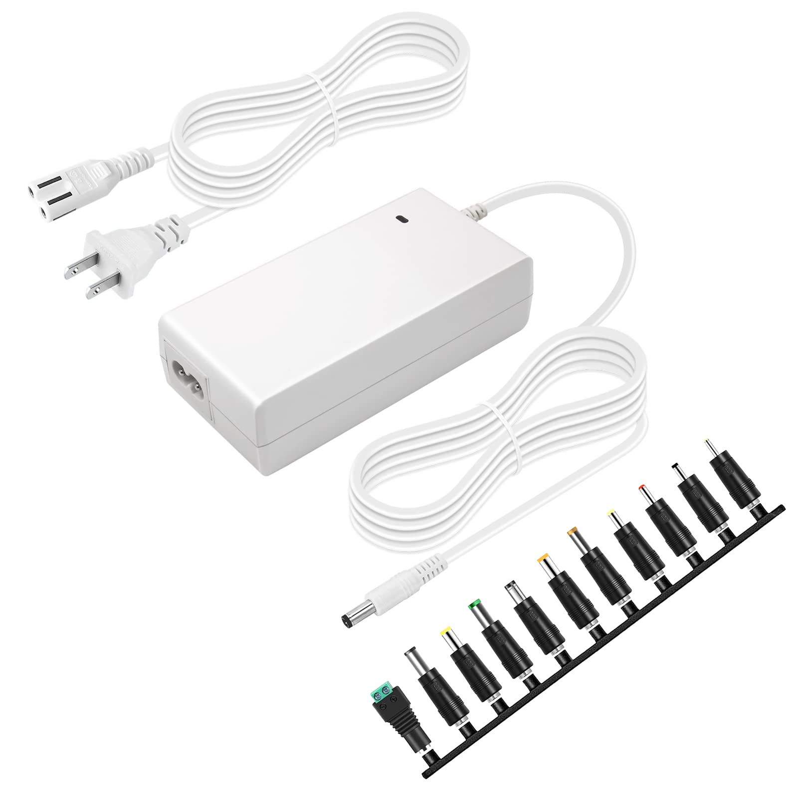TKDY 12V 5A 60W Power Adapter White, for 12Volt 5A 4A 3.5A 3A 2A LED Strip Lights, LCD Monitor Power Supply, CCTV Security Camera Switching Charger Cord.