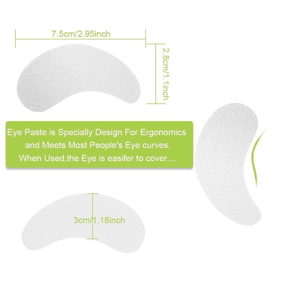 COOSKIN 100 Pairs Eye Gel Patches, Lint Free Eye Gel pads for Eyelash Extension Pads,Eye Mask Beauty Tool (Girl)
