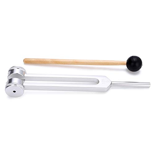 Bysameyee Tuning Fork 128 Hz, C-128 Frequency Aluminum Alloy Medical Non-Magnetic Tuning Fork for Healing with Taylor Percussion Hammer Mallet (128Hz)
