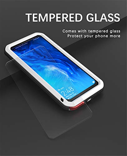 LOVE MEI for Huawei P40 Lite Case, Aluminum Metal Gorilla Glass Waterproof Shockproof Military Heavy Duty Sturdy Protector Cover Hard Case for Huawei P40 Lite (P40 Lite, Black)