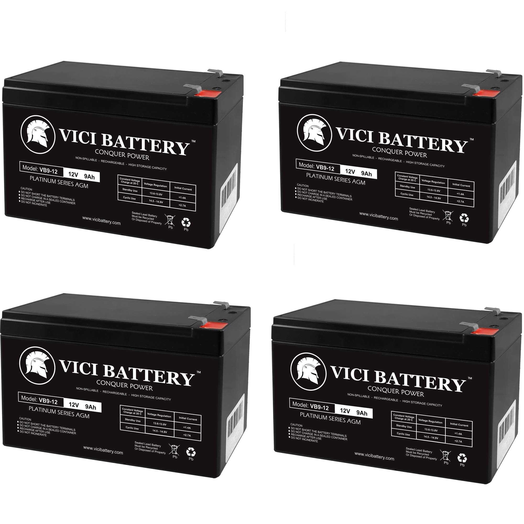 VICI Battery 12V 9AH SLA Replacement Battery for HR-1234W-F2-4 Pack Brand Product
