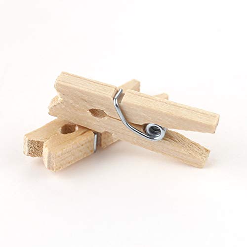 DIYASY 120 Pcs Mini Wood Clothespins,1 Inch Small Craft Wooden Clips with Jute Twine for Photo Wall and DIY Craft.