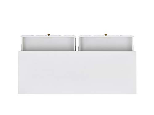 Linon Home Décor Sheerah Six Drawer Geo Texture White Dresser, Gold