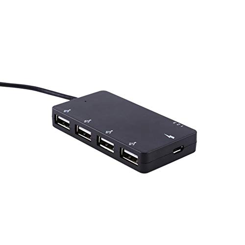 Salaty Extension Adapter USB Charging Cable Micro USB Hub OTG Adapter, Card Reader Keyboard 4 Port OTG Cable Adapter, Support Hot-Swappable for Smartphone Tablet