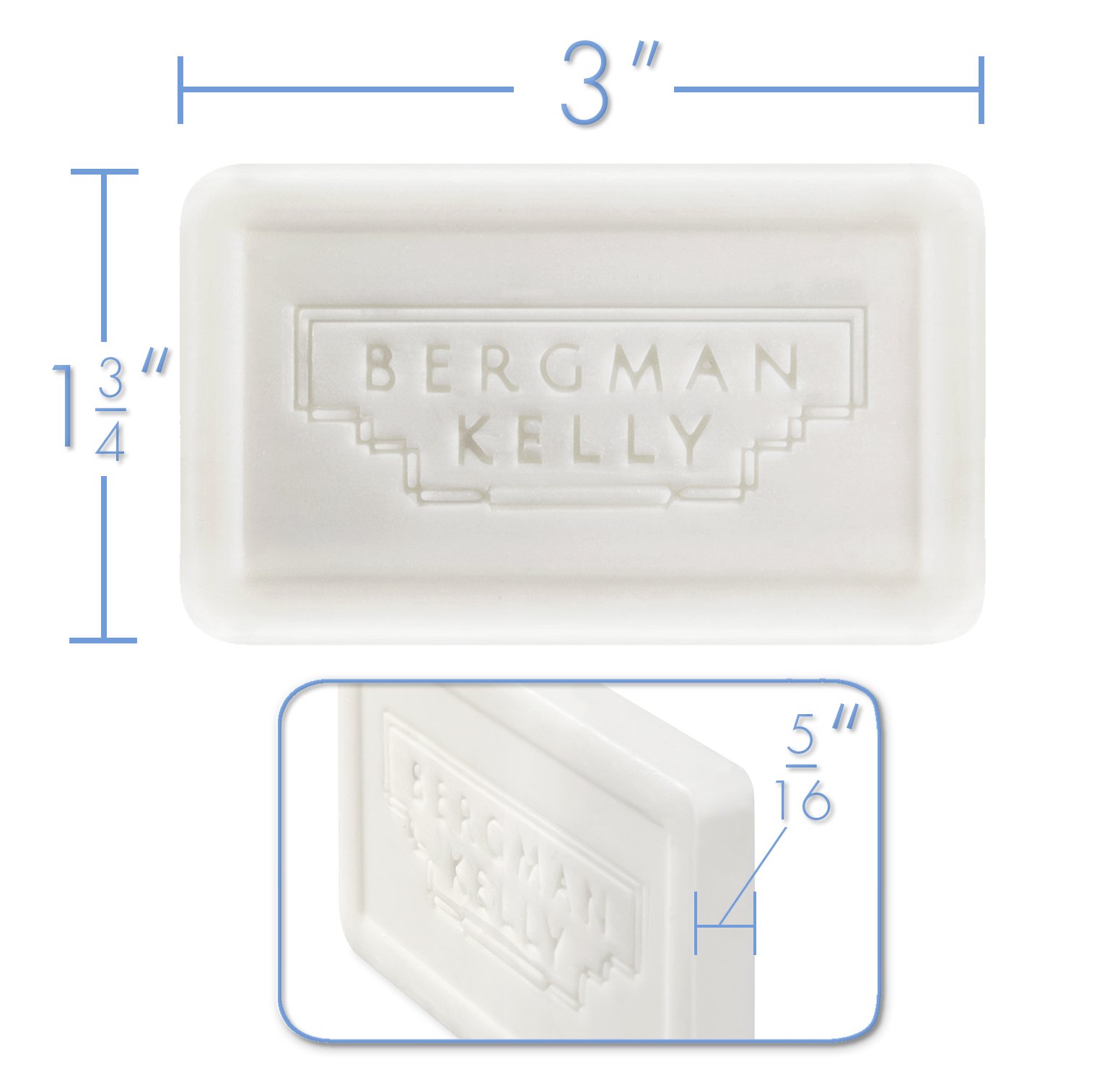 Bergman Kelly - Hotel Soap Bars - White Tea, 1 oz, 100 PK - Travel Size Luxury Bulk Amenities Bar Soap - Mini Individually Wrapped Rectangular Soap, Small Toiletries for Airbnb, Motel, Guest Bath