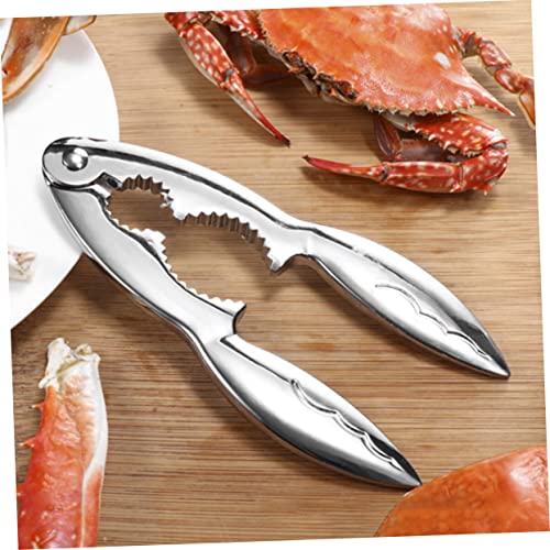 BESTonZON 1pc Crab Claws Nut Opener Lobster Knife Seafood Tool Kit Practical Crab Grip Zinc Alloy Crab Clamp Eating Crab Grip Zinc Alloy Sheller Eat Crab Silver Nut Crab Grip Kitchen Gadget
