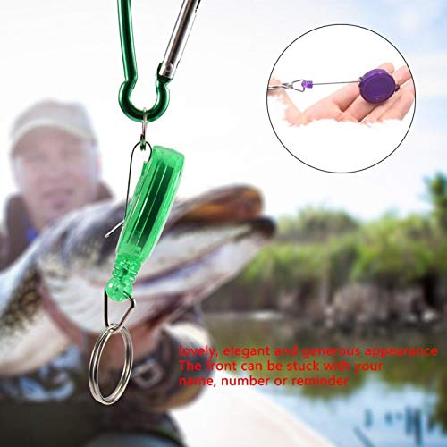 3PCS Fishing Tool Nylon Rope Plug Retractable Ring Reel Holder Key Chain Hand Rope Hanging Buckle(green)